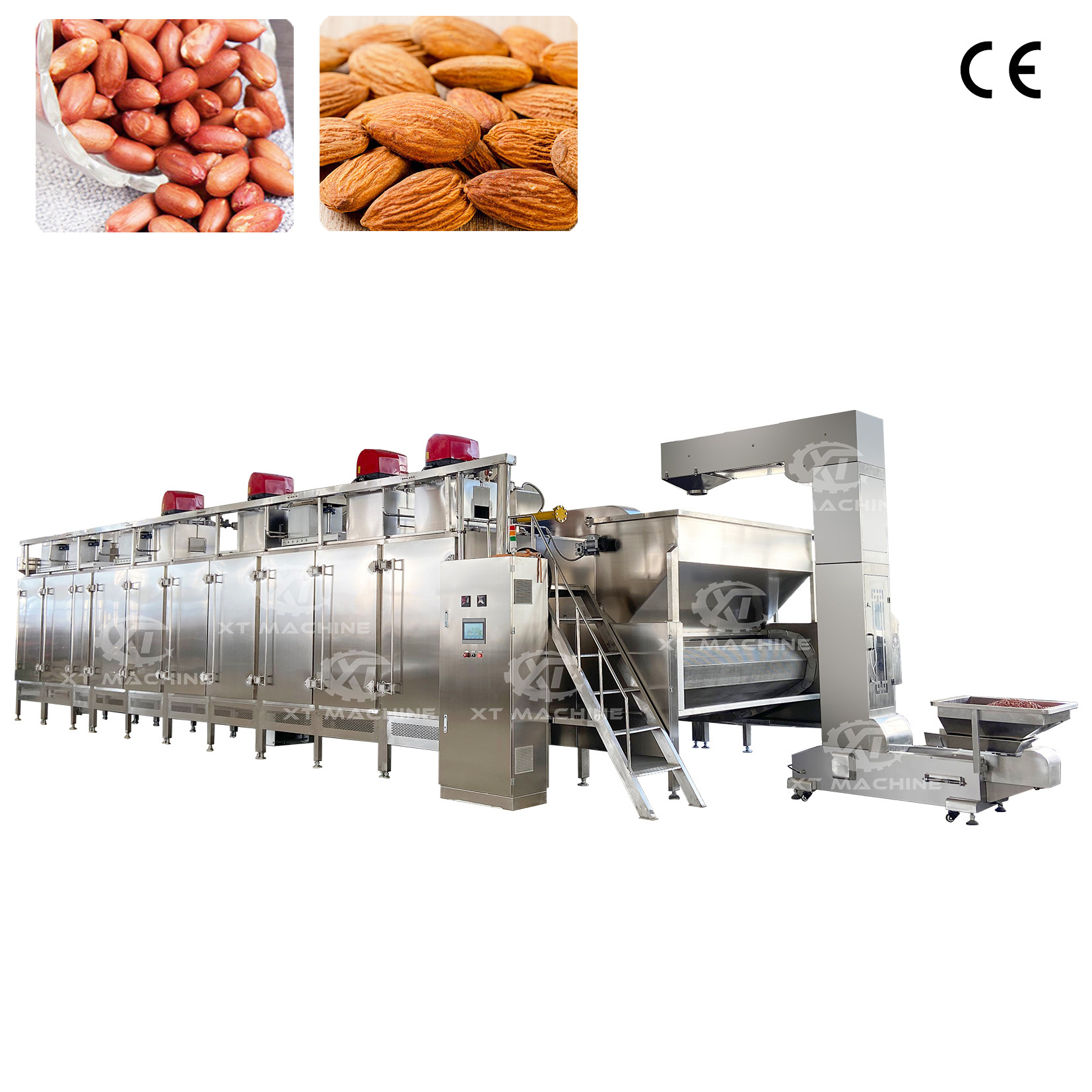 Fully closed loop design Continuous Nuts Roaster PLC intelligent control